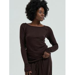 Seamless Basic T-shirt Woolen Jade in Dark Brown | Gr.: onesize