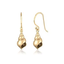 Elli Ohrringe 925 Sterling Silber Muschel in Gold | Gr.: onesize