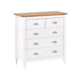 Beliani Kommode SHILLINGTON in Weiß/Silber/Braun - (W) 79 x (H) 83 x (L) 40 cm | Gr.: onesize