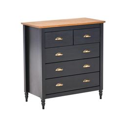 Beliani Kommode SHILLINGTON in Schwarz/Gold/Braun - (W) 79 x (H) 83 x (L) 40 cm | Gr.: onesize