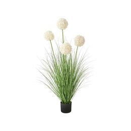 Beliani Kunstpflanze SNOWBALL BUSH in Grün/Weiß/Schwarz - (W) 60 x (H) 120 x (L) 60 cm | Gr.: onesize