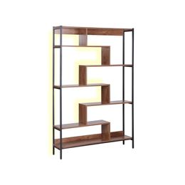 Beliani Bücherregal DAVEN in Braun/Schwarz - (W) 120 x (H) 180 x (L) 27 cm | Gr.: onesize