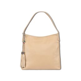 Florence Schultertasche Leder taupe, beige ca. 40cm | Gr.: onesize