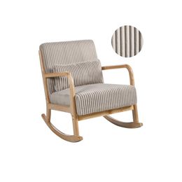 Beliani Schaukelsessel SORSELE in Beige/Braun - (W) 65 x (H) 79 x (L) 81 cm | Gr.: onesize
