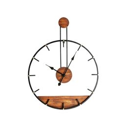 Beliani Wanduhr TAUGON in Schwarz/Braun - (W) 60 x (H) 80 x (L) 4 cm | Gr.: onesize