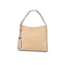 Leder Schultertasche Florence Tasche taupe, beige ca. 40cm | Gr.: onesize