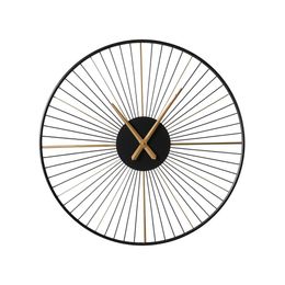 Beliani Wanduhr SAZAIS in Schwarz/Gold - (W) 80 x (H) 80 x (L) 4 cm | Gr.: onesize