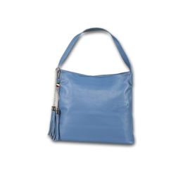 Leder Schultertasche Florence Tasche jeansblau ca. 40cm | Gr.: onesize