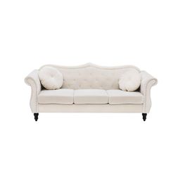 Beliani 3-Sitzer Sofa SKIEN in Beige/Schwarz - (W) 200 x (H) 91 x (L) 83 cm | Gr.: onesize