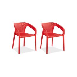 Homestyle4u Küchenstuhl 2er Set in Rot | Gr.: onesize