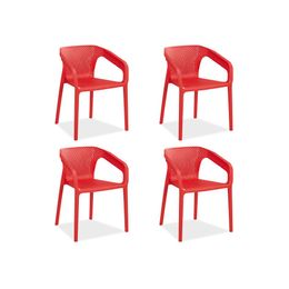 Homestyle4u Küchenstuhl 4er Set in Rot | Gr.: onesize