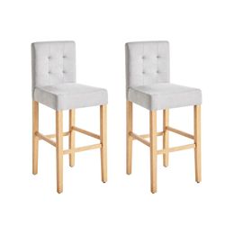 Beliani 2-tlg Barhocker MADISON in Grau/Braun | Gr.: onesize