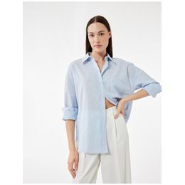 KOTON SHIRTS LS in Marineblau Gestreift | Gr.: 40