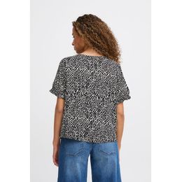 Ichi Kurzarm-Bluse IHVERA Regular fit in Black Ikat aop | Gr.: 40