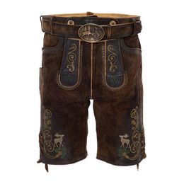 Gwandler Lederhose XAVER-gespeckt in braun | Gr.: 46