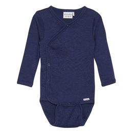 Minymo Kinder Langarmbody "Wrap Body LS Rib" in Blau | Gr.: 62