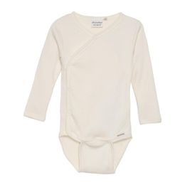 Minymo Kinder Langarmbody "Wrap Body LS Rib" in Beige | Gr.: 50