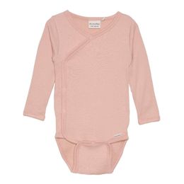 Minymo Kinder Langarmbody "Wrap Body LS Rib" in Rosa | Gr.: 50