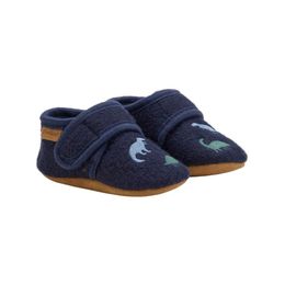 EN FANT Kinder Hausschuh "Wool Slippers with Embroidery" in Blau | Gr.: 25/26