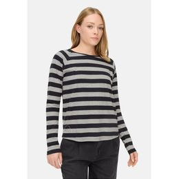Camel Active Gestreiftes Langarmshirt mit Raglan&auml;rmeln in Kaviar | Gr.: XS