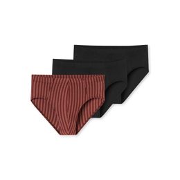 Schiesser Mini Slip / Unterhose 95/5 Essentials - Cotton in Schwarz / rot | Gr.: XL