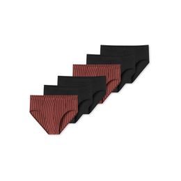Schiesser Mini Slip / Unterhose 95/5 Essentials - Cotton in Schwarz / rot | Gr.: L
