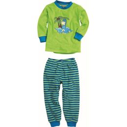 Playshoes Schlafanzug Frottee Dino in Gr&uuml;n | Gr.: 92