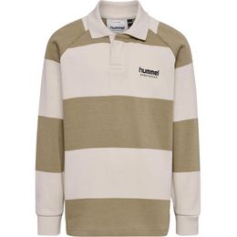 Hummel Polo "Loose Striped Polo Longsleeve" in Beige | Gr.: 34/40