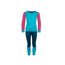 Trollkids Unterw&auml;sche-Set Merino in dark turquoise/madeira blue | Gr.: 140