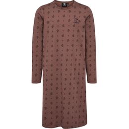 Hummel Kinder Schlafanzug "Carolina Night Dress Longsleeve" in Braun | Gr.: 128