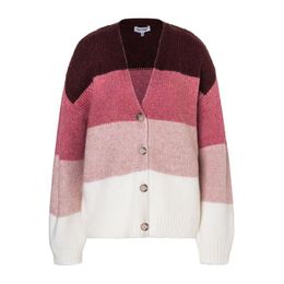 More & More More & More weiche Streifen-Kuschelstrickjacke in knitted melange stripes berry rose | Gr.: 36
