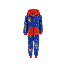 Avengers Schlafanzug Iron Man Thor Hulk Pyjama Overall in Blau | Gr.: 128