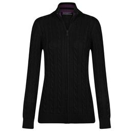 Felix Hardy Grobstrick Zopfmuster Langarm Strickjacke in Schwarz | Gr.: L