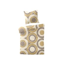 Traumschlaf Bettwäsche Kreise in gold | Gr.: 135 x 200 + 80 x 80 cm