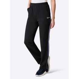 WITT WEIDEN Freizeithose in schwarz-lavendel | Gr.: 36-38