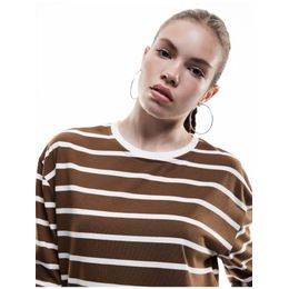 KOTON TSHIRT LS in Braun Gestreift | Gr.: XS