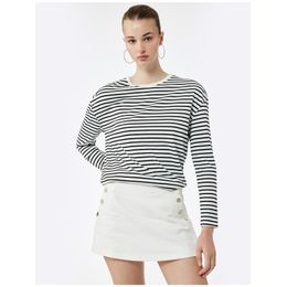 KOTON TSHIRT LS in Weiß Gestreift | Gr.: S