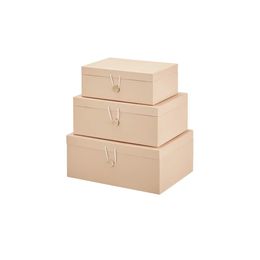 Höffner Aufbewahrungsboxen 3er-Set ¦ beige ¦ Papier ¦ Maße (cm): B: 33,2 H: 14,8 T: 25.2 » Höffner
