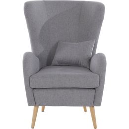 Home Affaire Sessel &raquo;Sallito, Ohrensessel, TV-Sessel&laquo; f&uuml;r Wohnzimmer, auch in Samtcord grau Struktur Hahnentritt (67% Polypropylen, 33% Polyester);