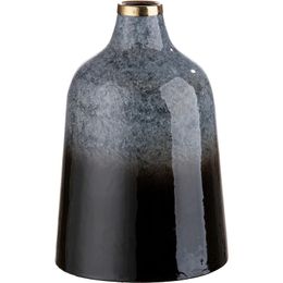 Gilde Dekovase »Laver, Höhe 25 cm« dekorative Vase aus Metall, Dekoobjekt grau, schwarz