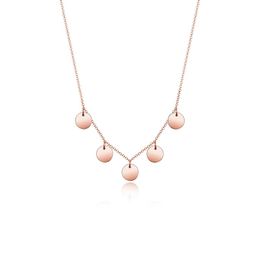 Elli Kette mit Anhänger »mit 5 Plättchen Anhänger 925 Silber« Rosegold 45 Moderne Halskette für Frauen