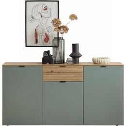 Innostyle Sideboard »INA Sideboard, 180 x 90 x 45 cm (B/H/T)« 1 Stk. tlg. 3 türig, Schublade, Softclose Schilfgrün/Artisan Eiche