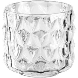 Leonardo Teelichthalter »Tischlicht POESIA, mit großen Rauten, Kerzenhalter« aus Glas, Höhe ca. 10 cm, Spülmaschinengeeignet transparent