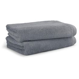 Möve MÖVE Badetücher »Superwuschel 100% Premium Cotton Baumwolle, « Spar-Set, Made in Germany, 2x Badetücher mit Bordüre, einfarbig, weich stone...