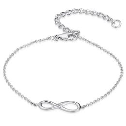 Lulu & Jane LULU & JANE Gliederarmband »LJ354« Sterling Silber silber + weiß none Damen-Armband mit Infinitiy-Symbol