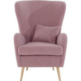 Home Affaire Sessel &raquo;Sallito, Ohrensessel, TV-Sessel&laquo; f&uuml;r Wohnzimmer, auch in Samtcord rosa Struktur Hahnentritt (67% Polypropylen, 33% Polyester);