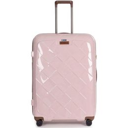 Stratic Hartschalen-Trolley »Leather&More L, rose« 100 l 4 Rollen Reisekoffer großer Koffer Aufgabegepäck TSA-Zahlenschloss rose