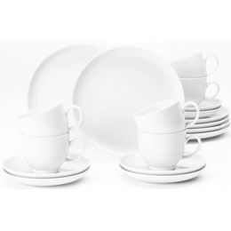 Seltmann Weiden Kaffeeservice »Geschirr-Set, Service Lido« Tassen, Untertassen, Teller, 18 Teile, für 6 Personen, Made in Germany weiß 0