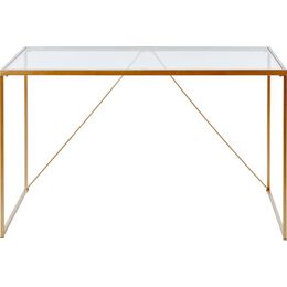 Jahnke Schreibtisch »GLAM DESK« 1 Stk. tlg. Sicherheitsglas Klarglas/ Gold + Goldoptik + Klarglas