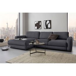 Places of Style Ecksofa »Bloomfield, bequem und elegant, OTTOs Choice, Breite 303cm, L-Form« wahlweise mit Bettfunktion und Bettkasten graphite 0